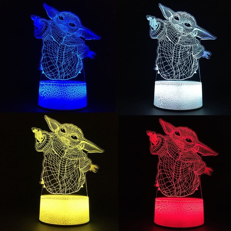 Baby Yoda 3D lampe - Star Wars 3D lampe - ledide.dk