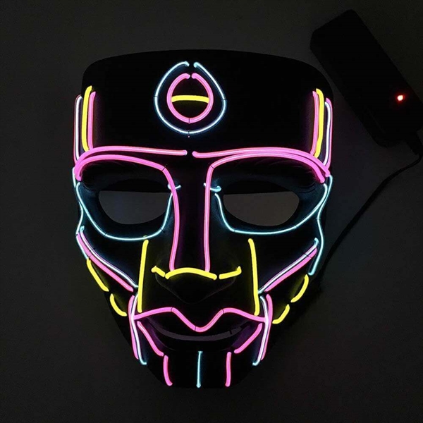 Cool party LED maske ⎮Rave party maske ⎮ Køb hos ledide.dk