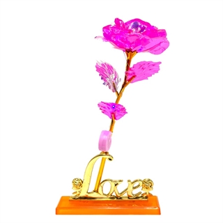 Bamse pyntet med røde roser og lys - 23 cm høj