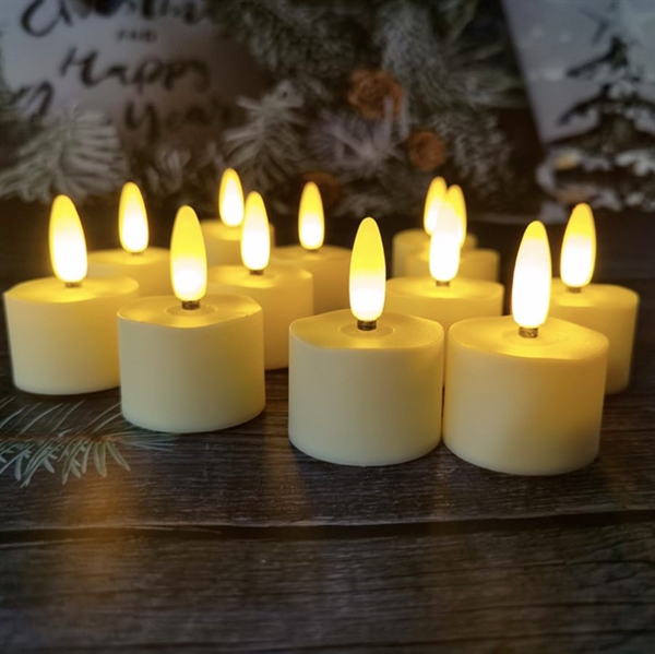 LED fyrfadslys med fjernbetjening - Genopladelig