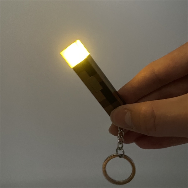 Minecraft mini torch lampe med nøglering