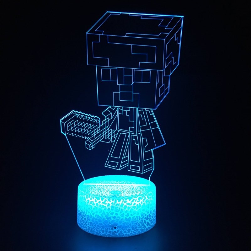 Minecraft 3D lampe - Gave til børn - Køb på ledide.dk