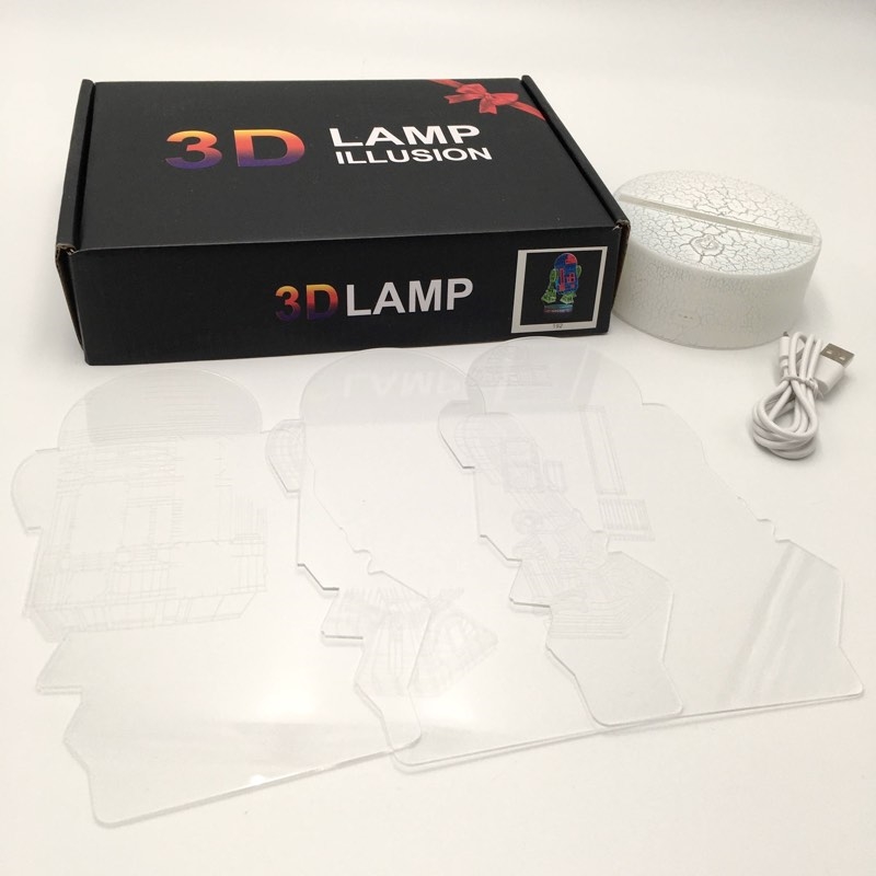 R2-D2 3D lampe med RGB farver - Køb online på ledide.dk